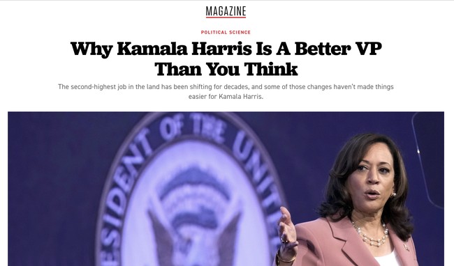 Politico: Harris is a pretty good VP, really – HotAir