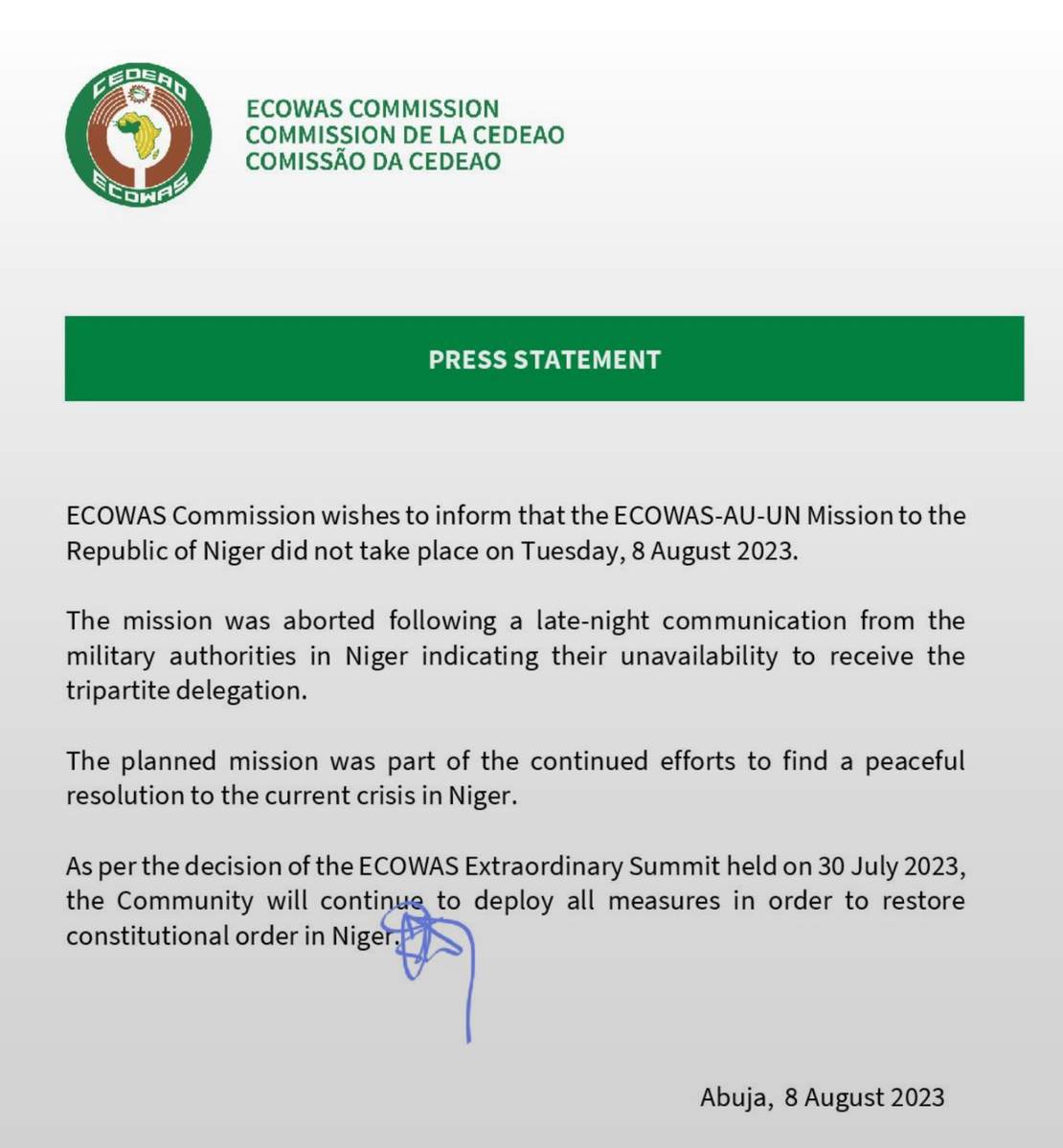 Niger: ECOWAS makes a move on Niger – HotAir