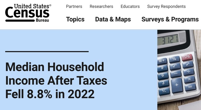 Census Bureau: median income after taxes fell 8.8% in 2022 – HotAir