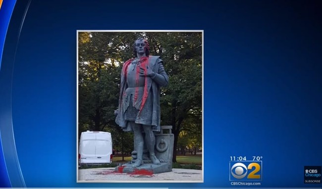 Christopher Columbus Statue in Chicago Defaced for a Second Time – PJ Media