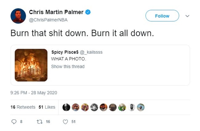 ESPN's Chris Martin Palmer Fine With Riots and Burning Things, As Long ...